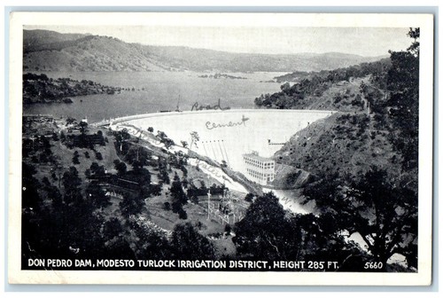 1936 Aerial View Don Pedro Dam Modesto Turlock Irrigation District CA ...