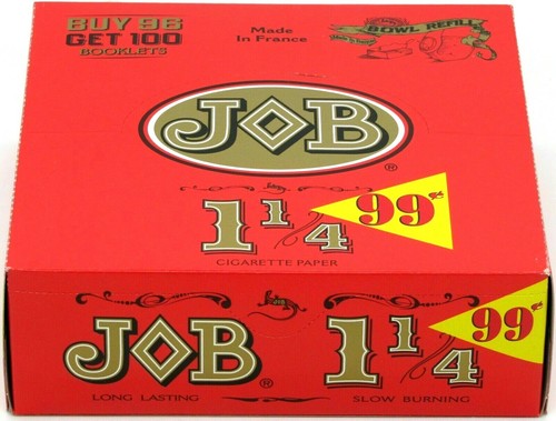 JOB Orange 1 1/4 Slow Burning Cigarette Rolling Papers 1.25 Box of 100 ...