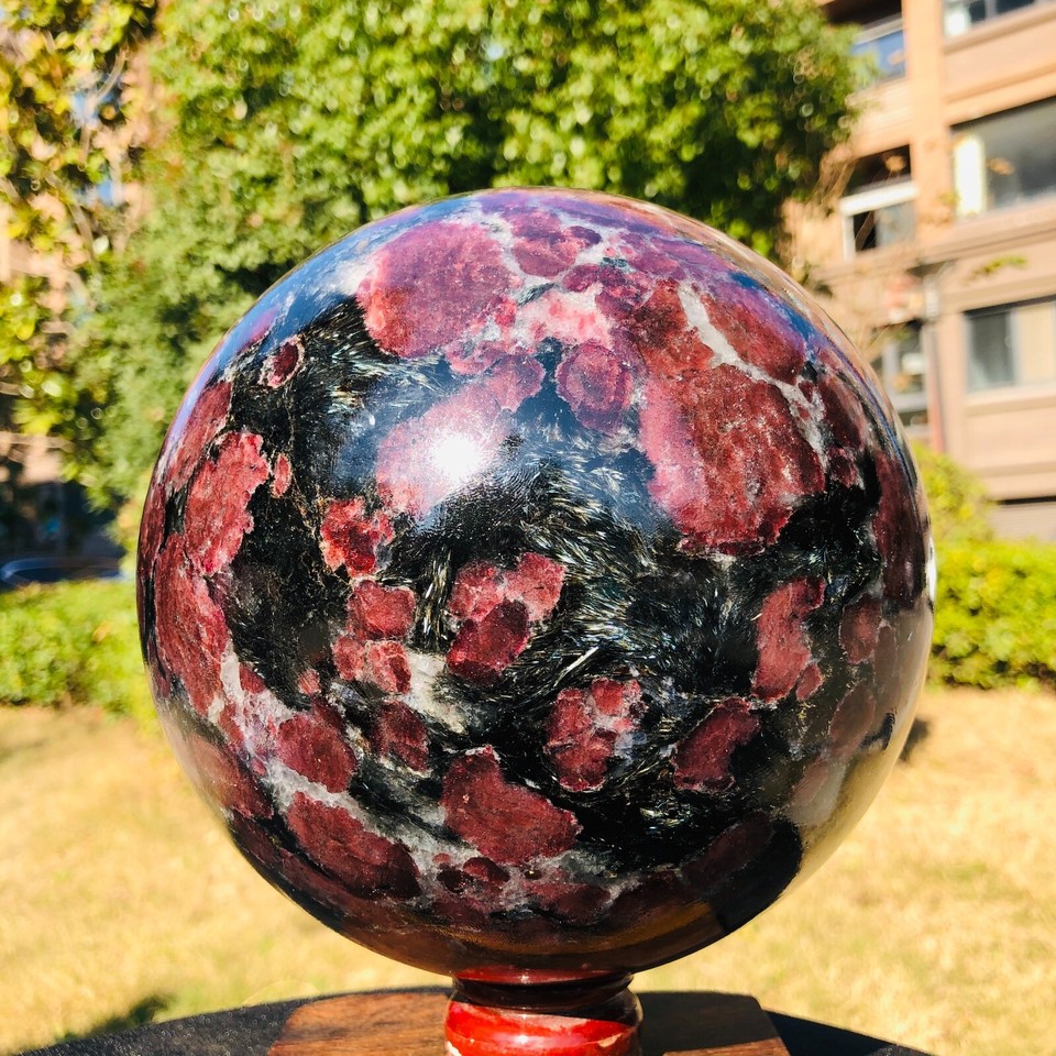 16.19LB Natural astrophyllite quartz "fireworks stone" crystal ball ...