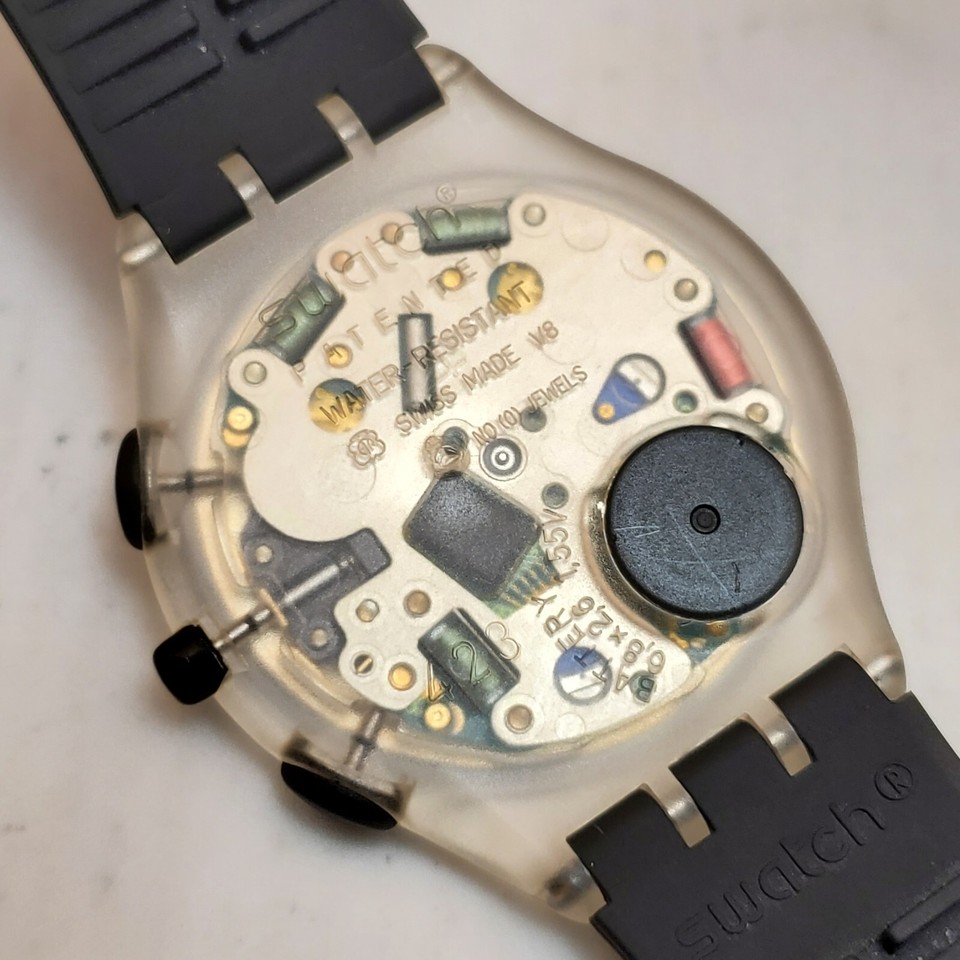 DOWN THE LINE SWATCH CHRONO SUYK110 BLUE SWISS MADE MEN'S WATCH NEW ...