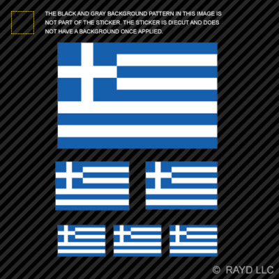 6 pcs Assorted Greek Flag Sticker Set Die Cut Decal Greece | eBay