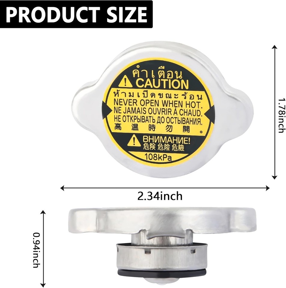 Radiator Cap Replacement, Coolant Reservoir Cap, Standard Radiator ...