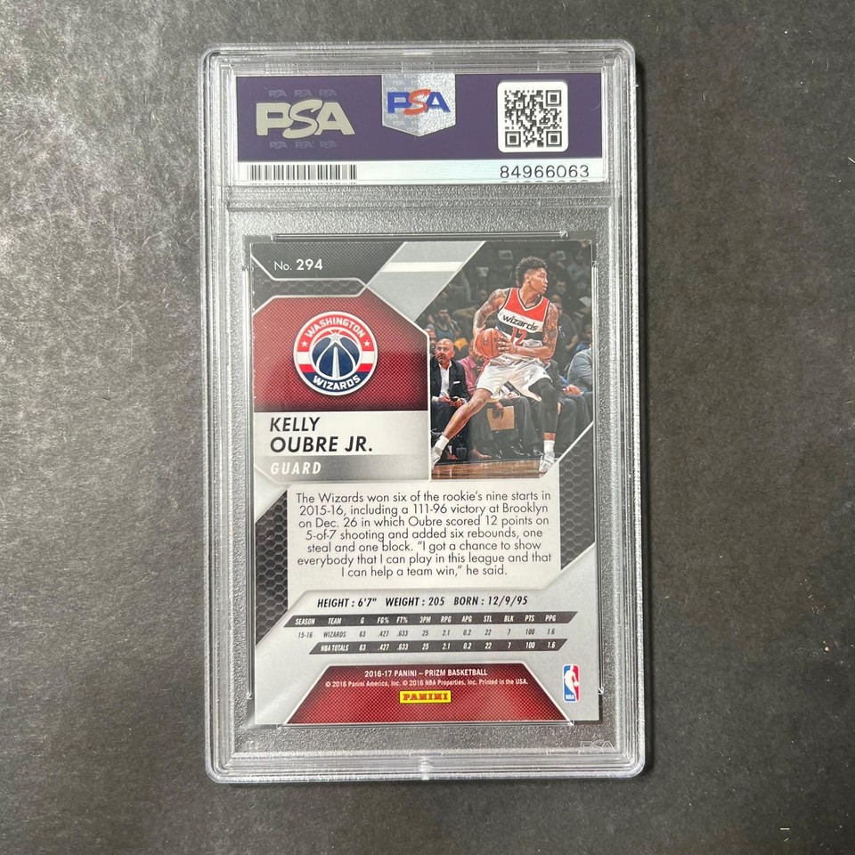 2016-17 Panini Prizm #294 Kelly Oubre Jr. Signed Card AUTO PSA Slabbed ...