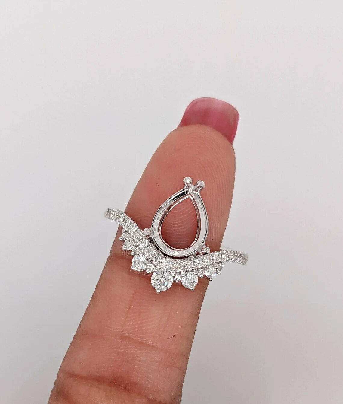 Semi Mount Ring Prom Setting 7x9 MM Pear Shape 925 Sterling Silver ...