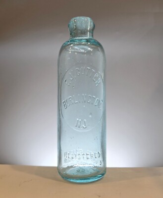 Burlington NJ / F. J. Cutter Hutchinson soda bottle Hutch Nice Example ...