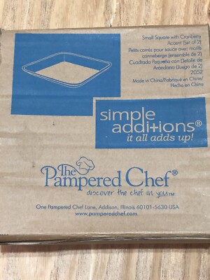 Pampered Chef Simple Additions Set Of 2 Small Squares #1925 NEW NEVER ...
