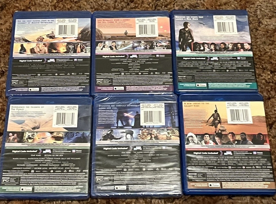 Star Wars Movie Collection, 6 Blu-rays- Most Sealed- Excellent ...