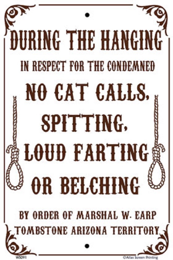 Unattended and Unruly Children Sign 10 X 15 Arizona Territory Wyatt ...