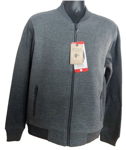 BOSTON TRADERS MEN'S TWO TONE KNIT FULL ZIP BOMBER JACKET(GRAY XXL)NWT ...