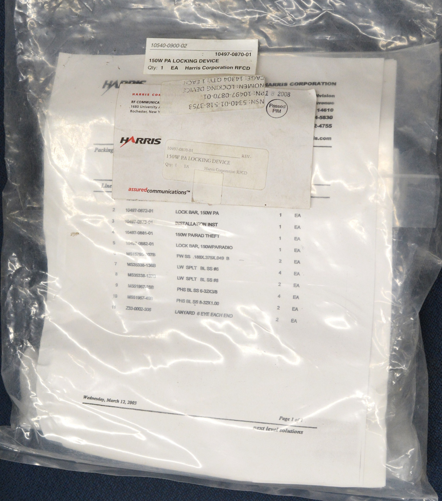 MILITARY HARRIS 10497-0870-01 RF-5833H HF POWER AMPLIFIER SECURITY ...