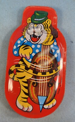 Vintage Tin Litho Clicker Toy Cat Clown Banjo Made in Japan | eBay