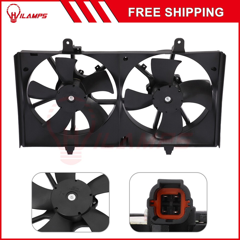 For 02-06 Nissan Altima 04-08 Maxima Radiator Condenser Cooling Fan ...