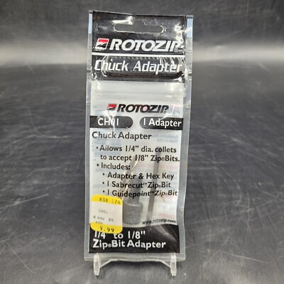 RotoZip CH01 2610043167 Chuck Adapter 1/4" Chuck Mount Size, 1/8" Chuck ...