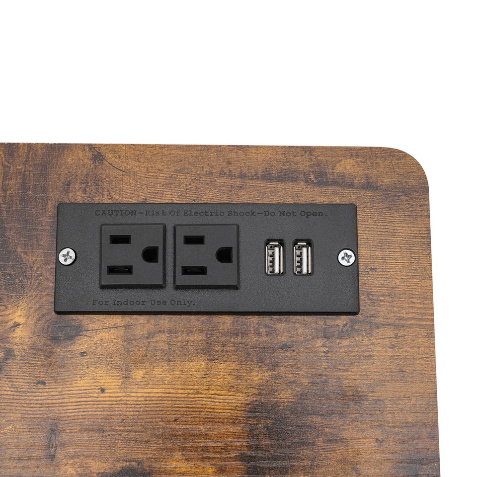 3-Tier Adjustable Height Computer Desk With Usb Ports And Plugs Movable ...