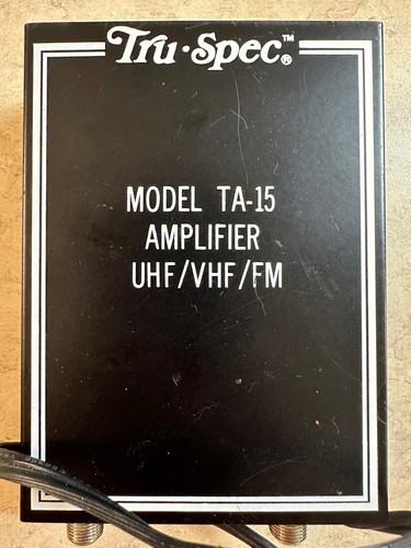 Tru-Spec Model TA-15 Amplifier UHF / VHF / FM- Untested- Red Light Does ...