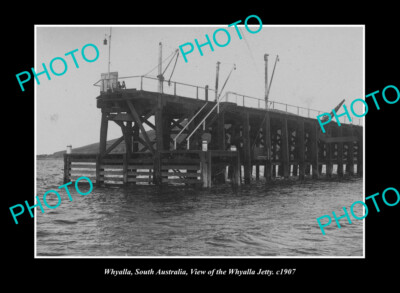 OLD POSTCARD SIZE PHOTO WHYALLA SOUTH AUSTRALIA VIEW OF THE JETTY c1907 ...