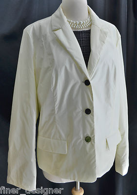 Talbots Cream Spring Jacket Nylon Rain COAT Blazer Button up light ...
