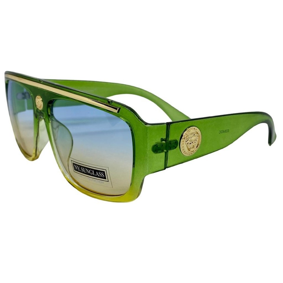 Men Classic Elegant Retro Hip Hop Rapper SUN GLASSES Green Frame Light ...