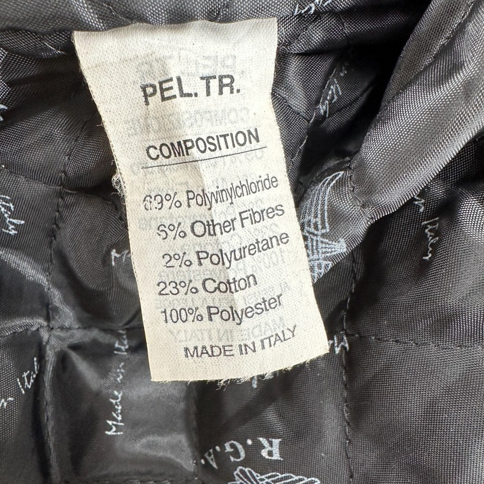 VTG Reportage RGA Jacket Mens L Black Quilt Lined Bomber Biker Coat 90s ...