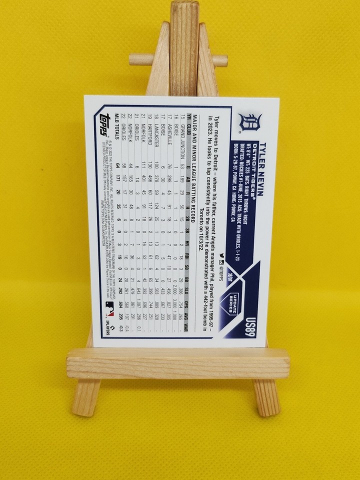 2023 Topps Update Tyler Nevin #US89 Orange And Black Parallel Detroit ...