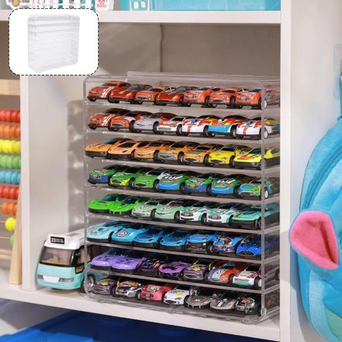 1:64 Acrylic Display Box For 8 Wheels Car Model Toy Door Cabinet Rack ...
