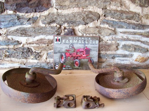 Farmall IH Cub Spring Tooth Field Cultivator depth wheels and clamps | eBay