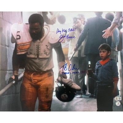 Joe Greene Tommy Okon Autographed 16x20 Hey Kid, Catch! Steelers ...