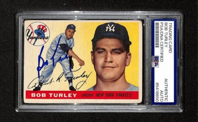 Bob Turley Signed/Auto 1955 Topps Card #38 New York Yankees PSA/DNA ...