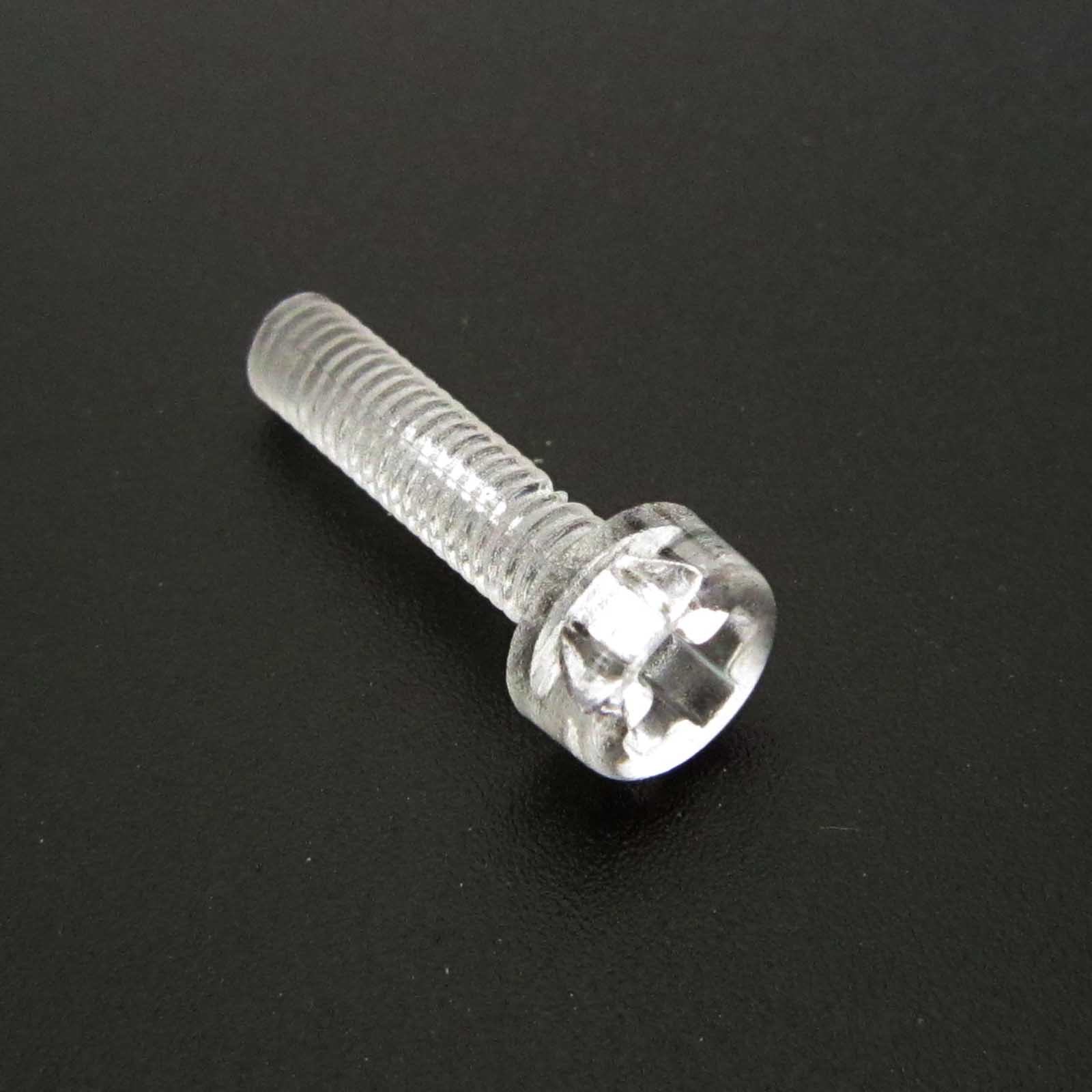 25/100pcs Acrylic Clear Plastic M4 Round Phillips Cross Pan Head Screw ...