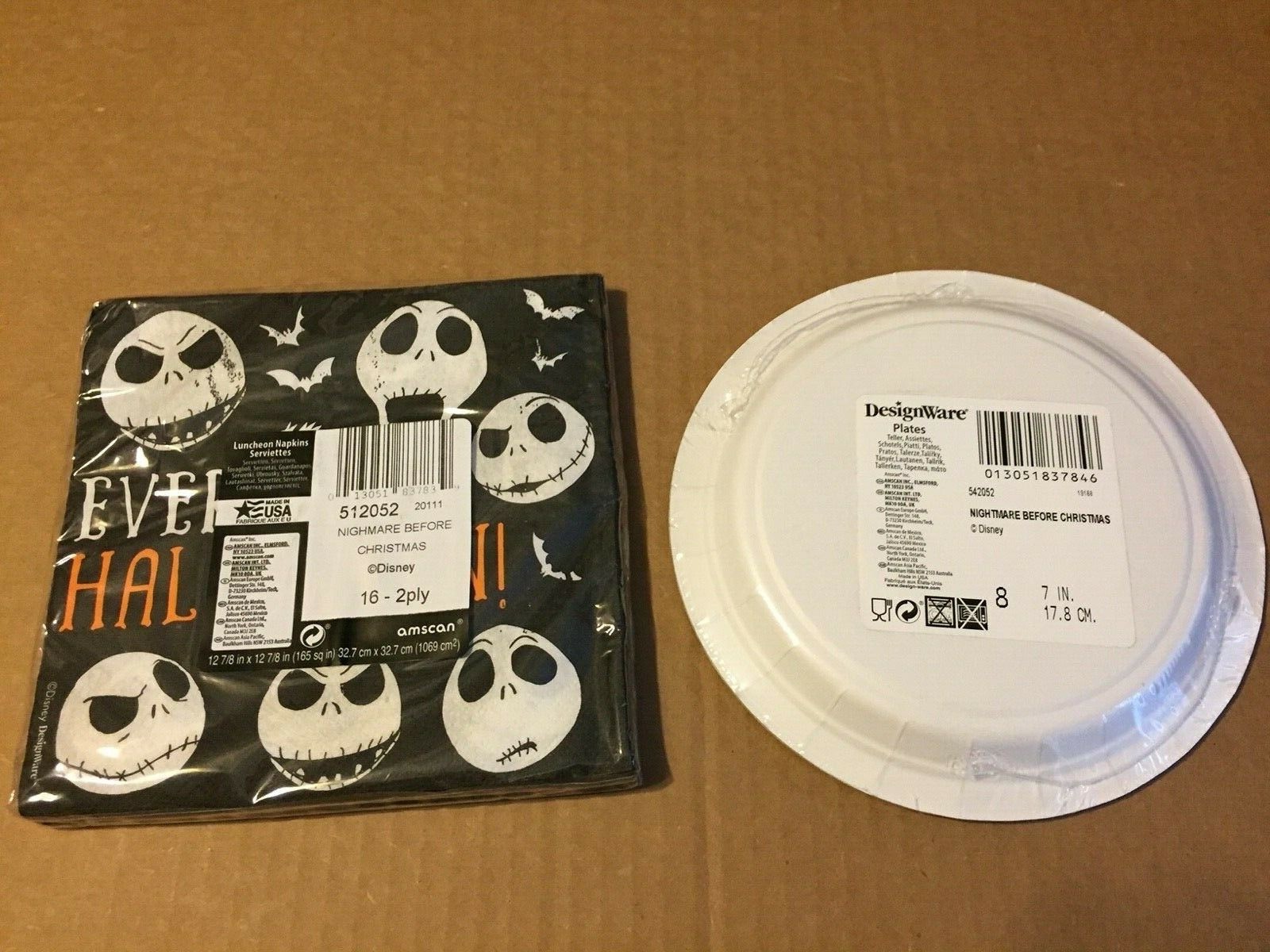 NEW JACK SKELLINGTON PAPER PLATES AND "EVERYDAY IS HALLOWEEN!" NAPKINS ...