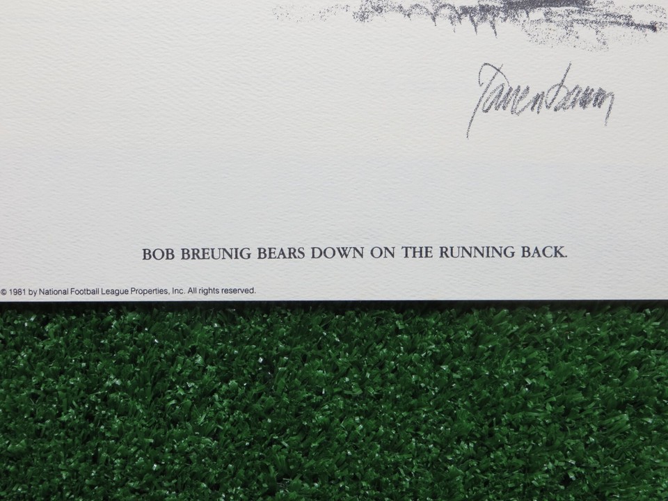 BOB BREUNIG DALLAS COWBOYS 10 3/4" x 14" Shell Oil NFL Print BEARS DOWN ...