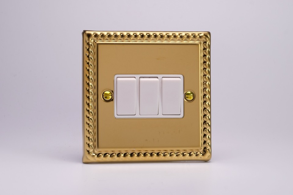 Varilight Georgian Brass Plated Classic Light Switches, Plug Sockets ...