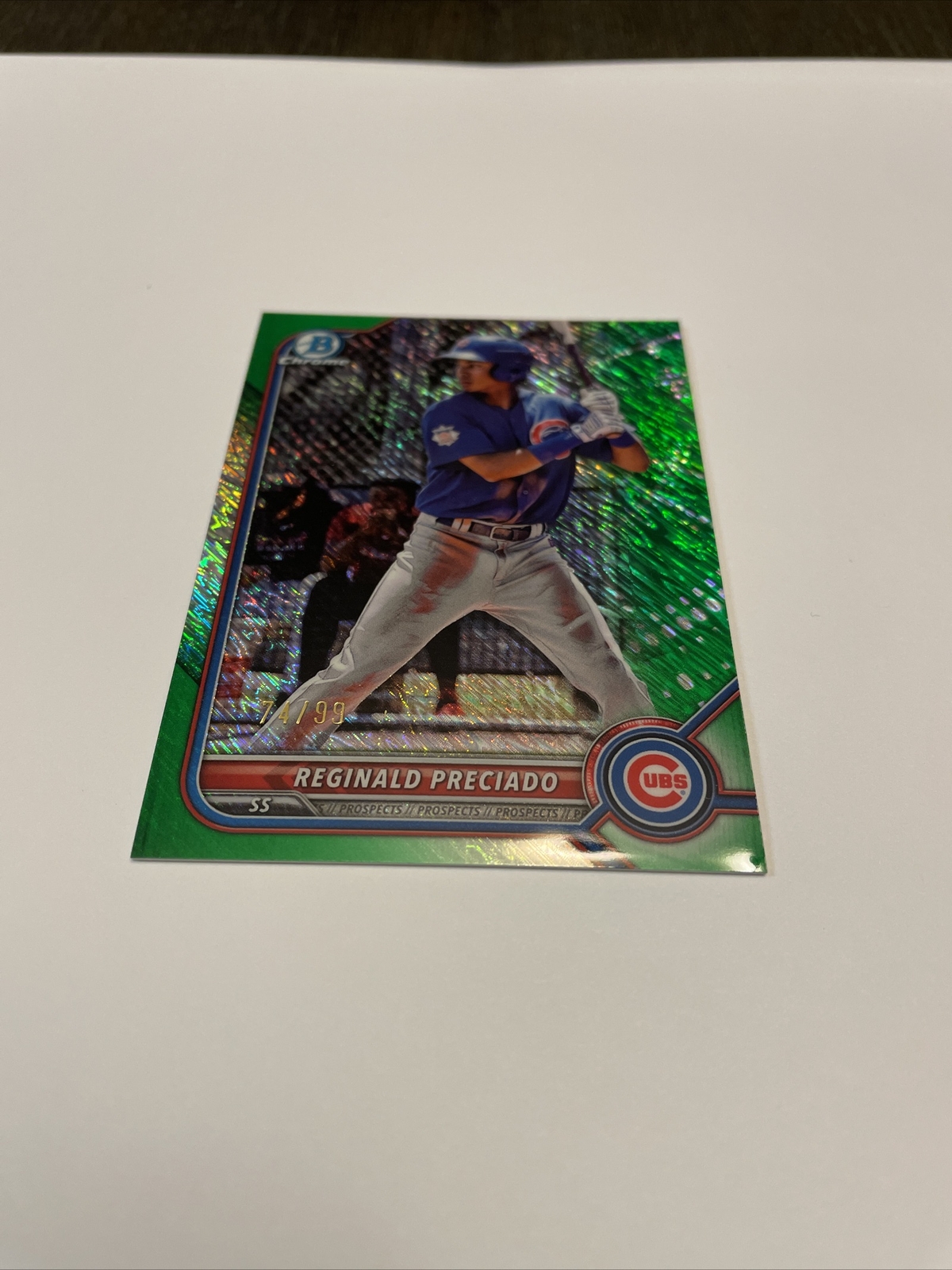 Reginald Preciado 2022 Bowman Chrome Green Shimmer Refractor Cubs 31/99 ...