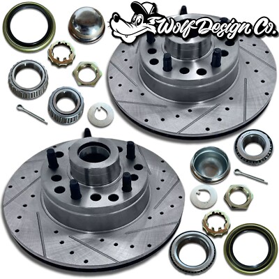 Mustang II Front Disc Brake Kit 11" Drilled Slotted Rotors 5 Lug ...
