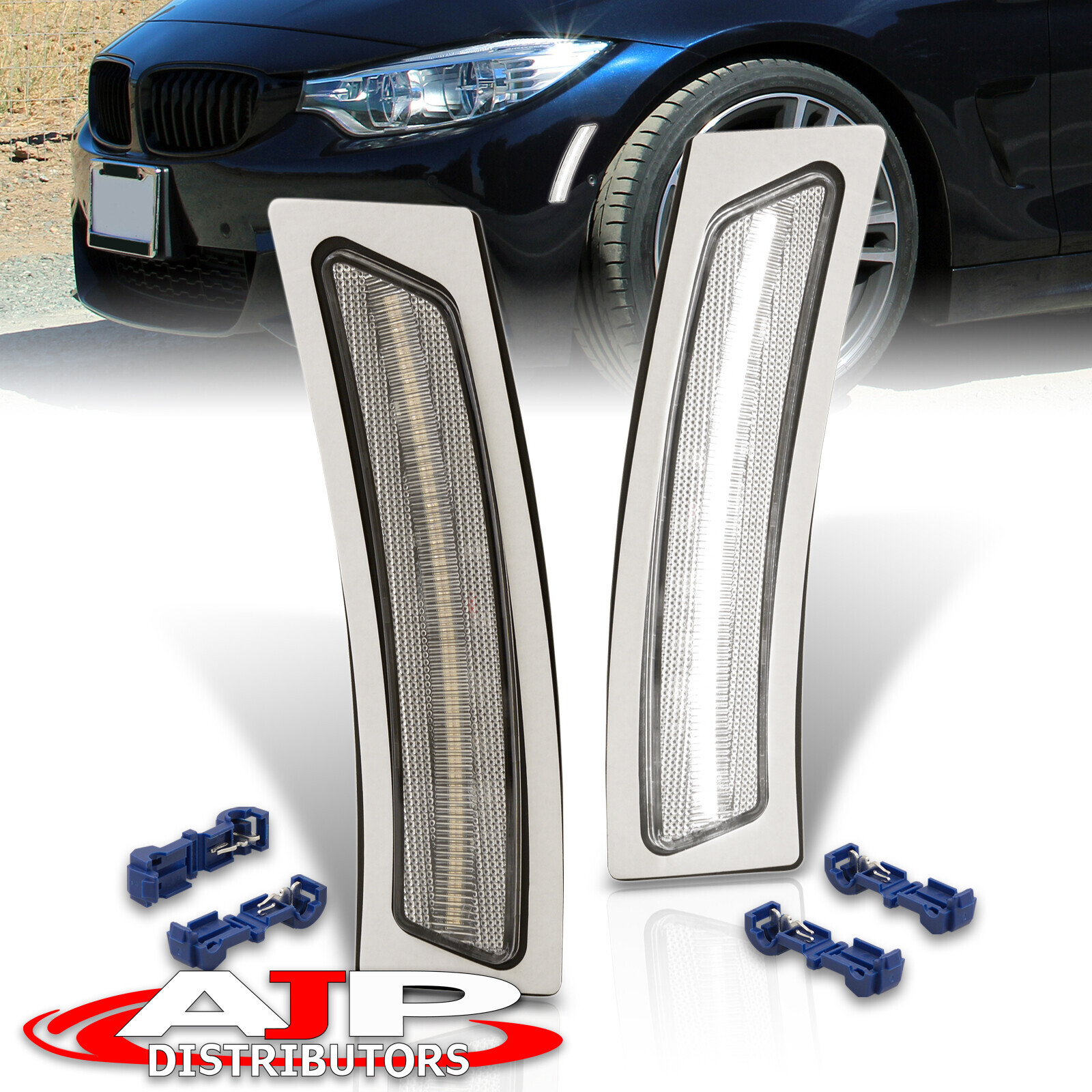 Euro Clear LED Side Markers Light Reflector Lamps For 2014-2020 BMW F32 ...