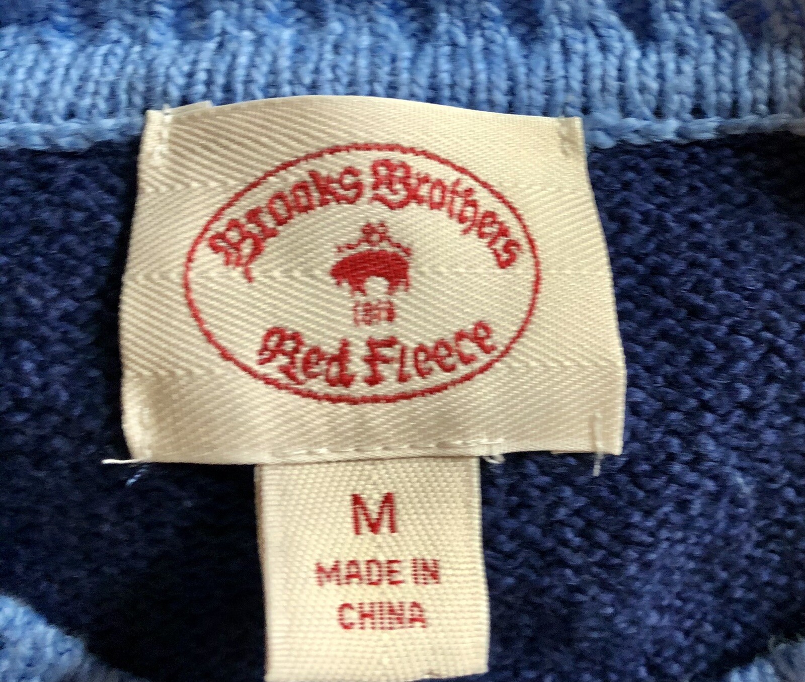 BROOKS BROTHERS Red Fleece Men's Crew Neck Sweater Blue Multi Color ...