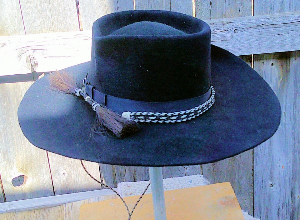 Cowboy, Tombstone, Ringo, hat, Handmade, 7 3/8, Black Fur Felt, New ...