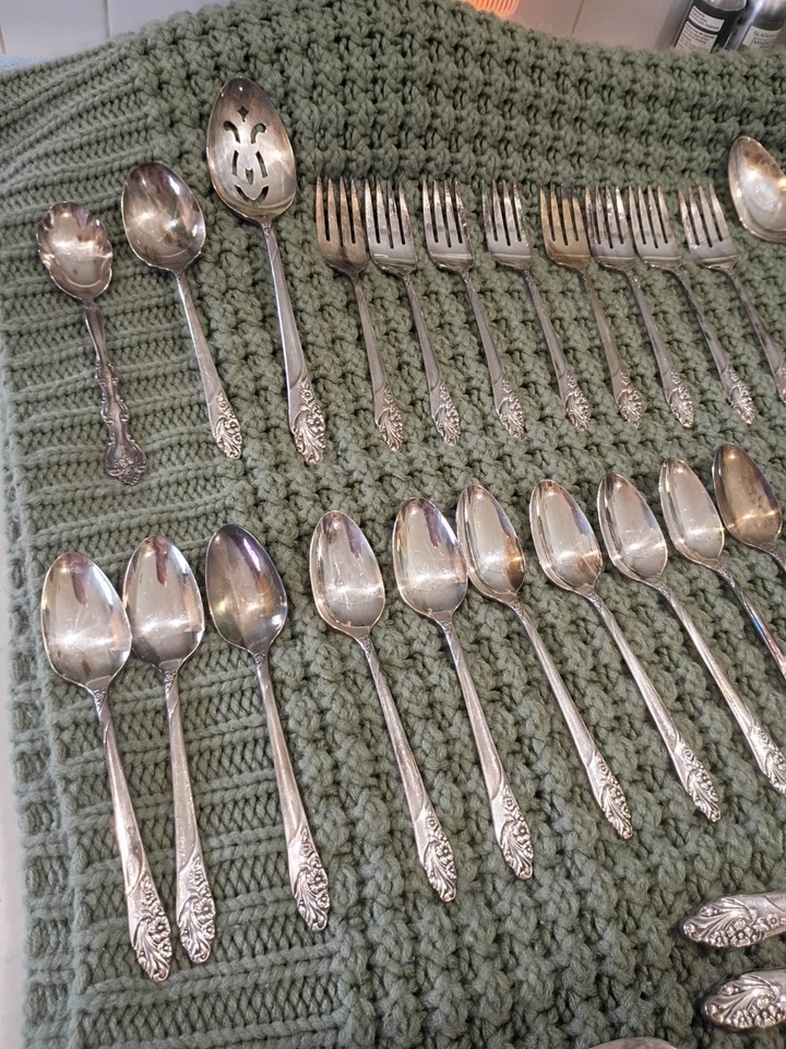 Oneida Community Silverplate Flatware SILVER w/ Box 47 Piece Set ...
