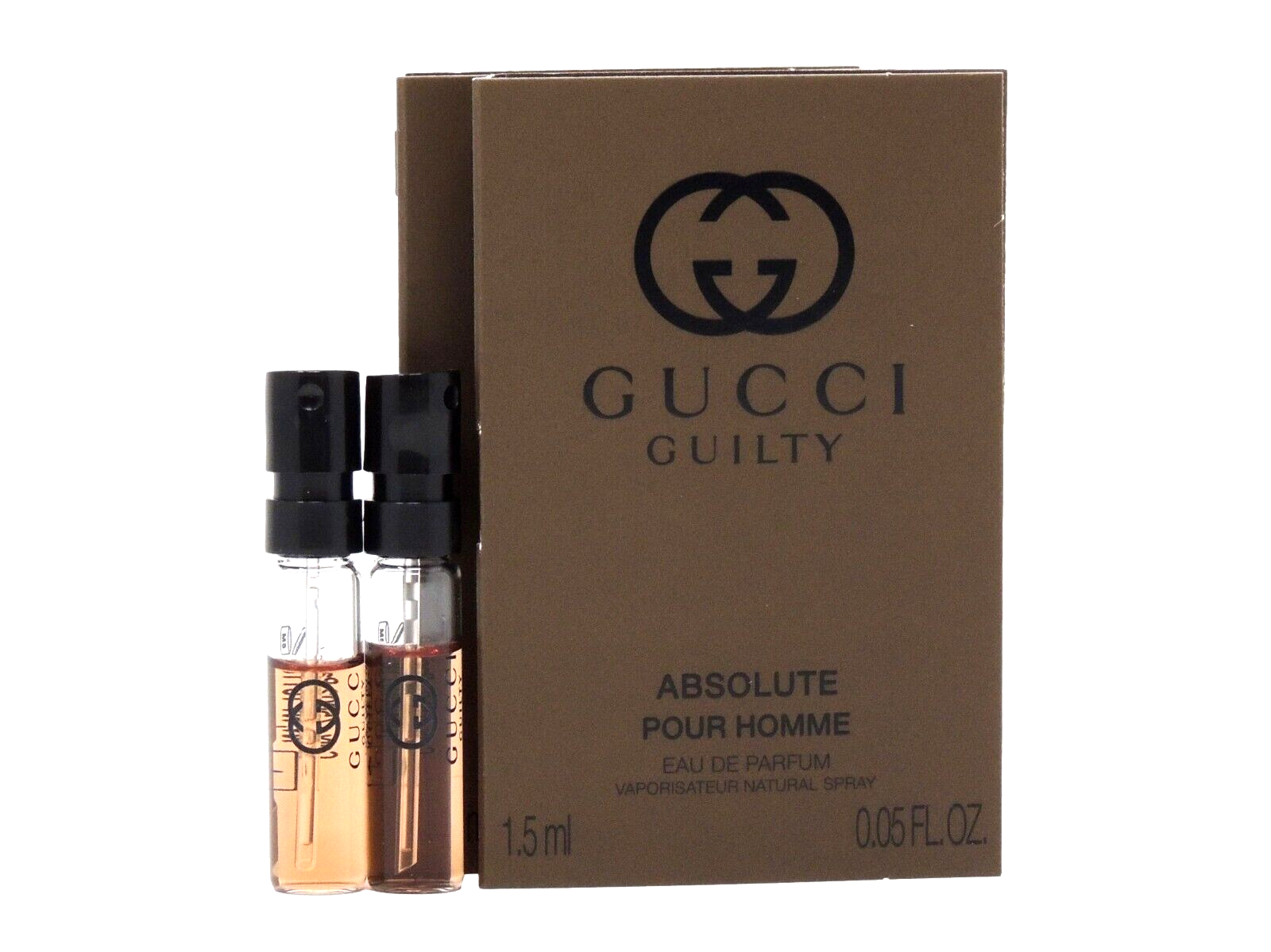 GUCCI GUILTY ABSOLUTE POUR HOMME EAU DE PARFUM 1.5ml .05fl oz x 2 SPRAY ...