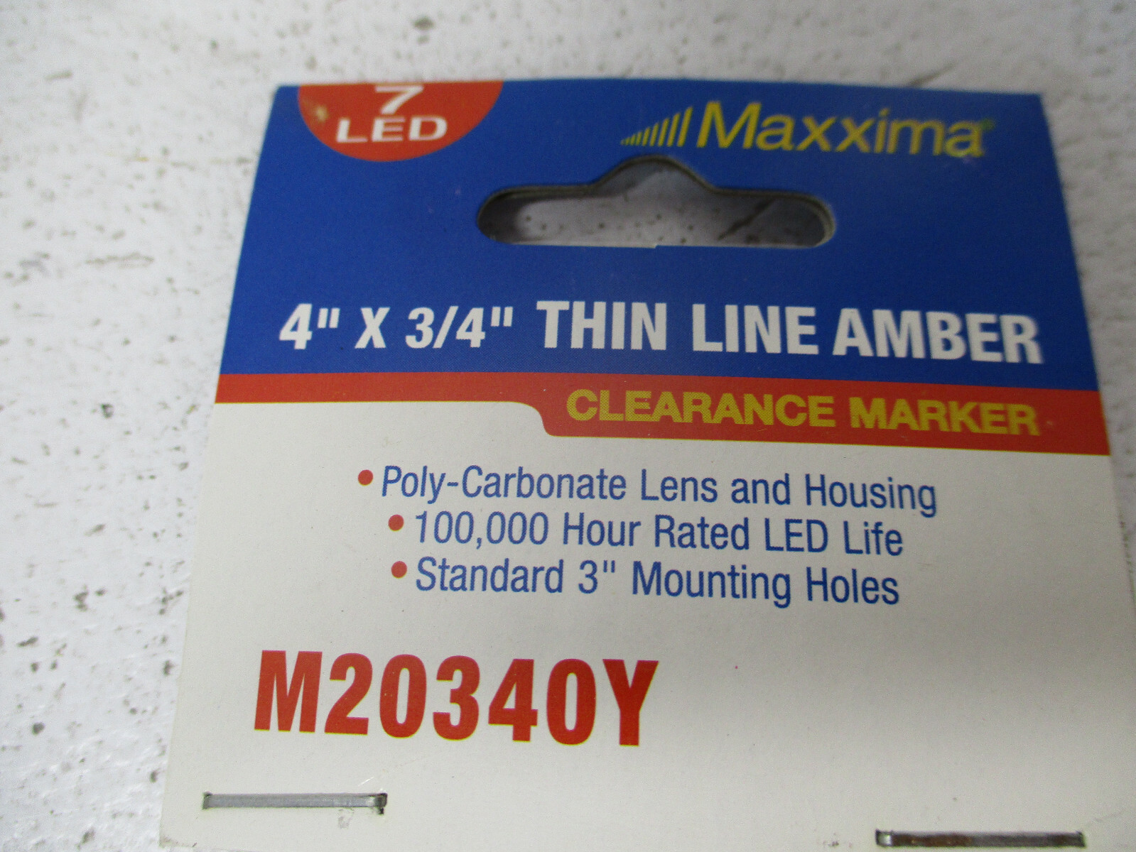 MAXXIMA M20340Y AMBER 4" x 3/4" LED THIN LINE CLEARANCE MARKER LIGHT | eBay