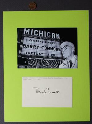 Scientist & Presidential Candidate Barry Commoner signed autograph ...