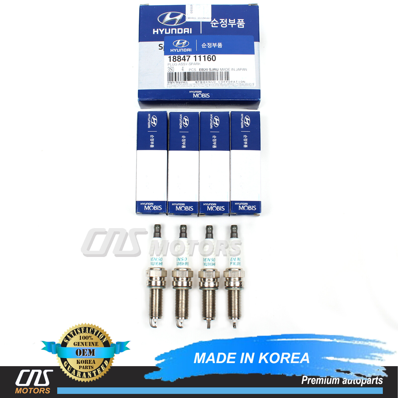 GENUINE SPARK PLUG 4PCS for 11-16 Sonata Tucson Optima Sorento 2.4L ...