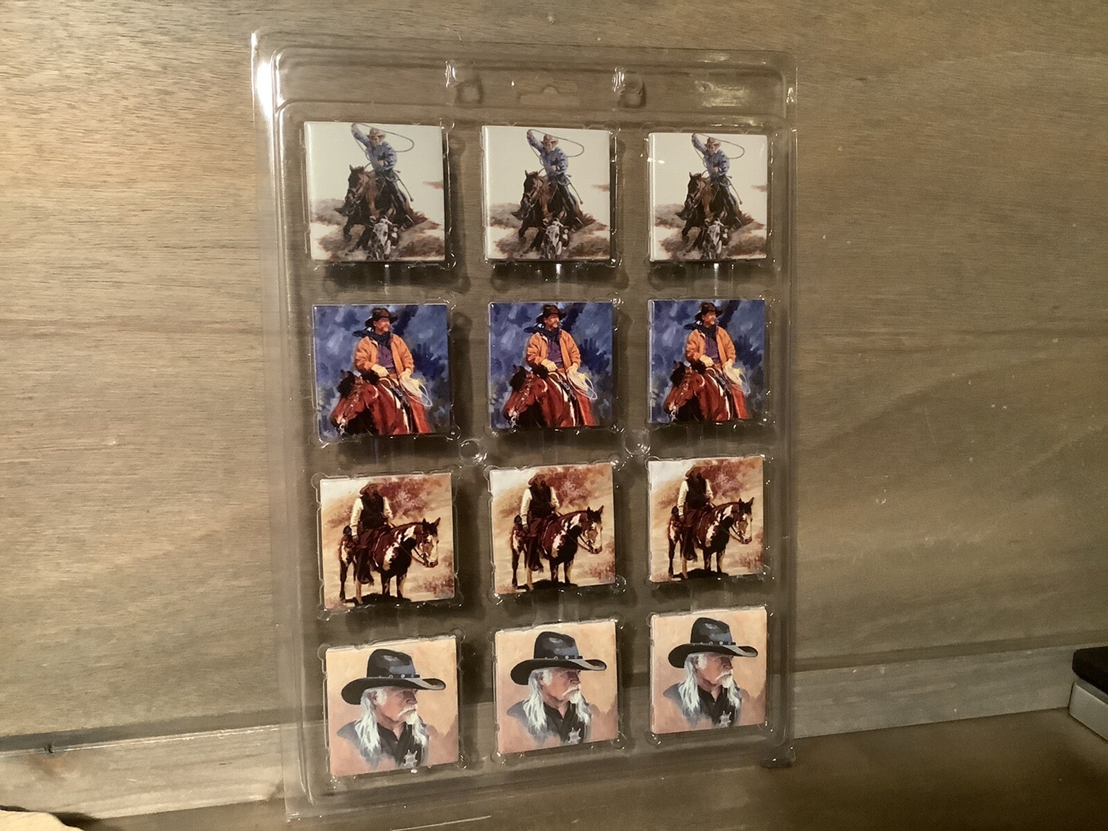 CERAMIC SET OF 12 COWBOY REFRIGERATOR Magnets NEW SQUARES GREAT GIFT ...