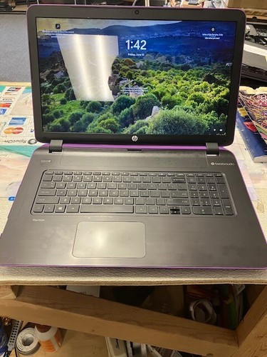 HP Pavilion 17-f021cy 17.3" Purple Laptop Win 11 Pro SSD Office A6 16GB ...