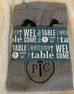Pampered Chef Consultant Kitchen APRON - Gray Stripes Full Bib 100% ...