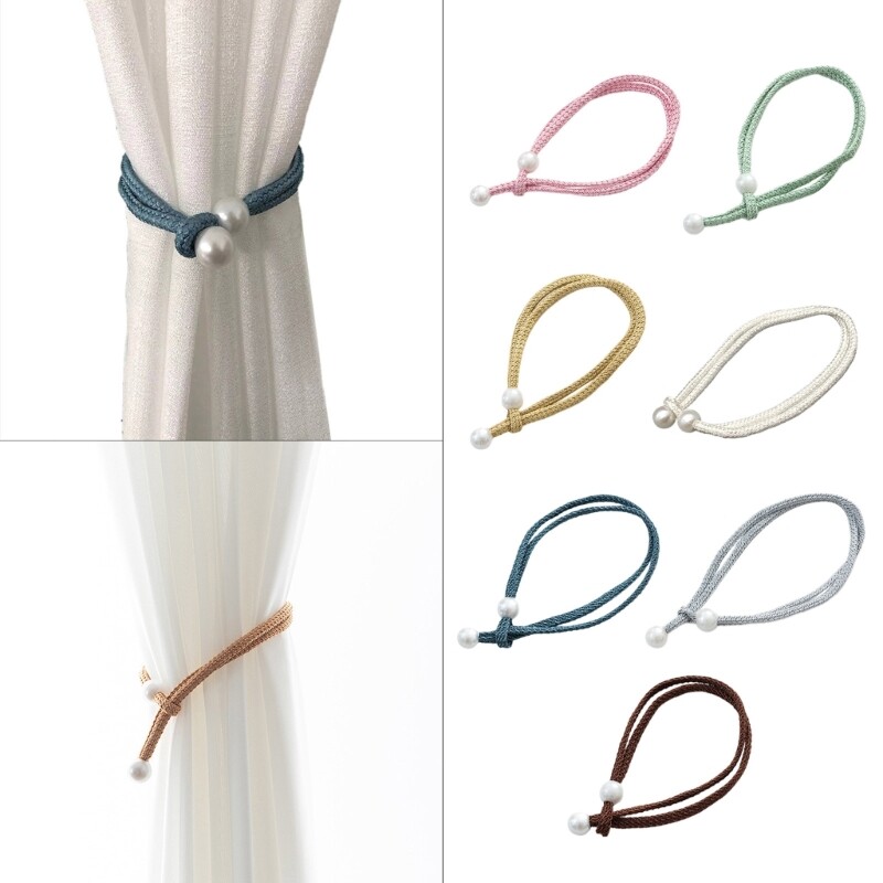 Woven Curtain Tapes Curtain Tiebacks Set 10PCS Bead Curtain Holders for ...