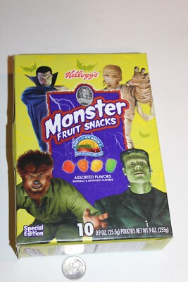 SEALED 2004 Kelloggs Monster Fruit Snacks Frankenstein Dracula Wolfman ...