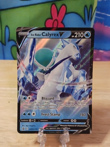 Ice Rider Calyrex V SWSH130 Black Star Promo Holo Pokemon Card NM | eBay