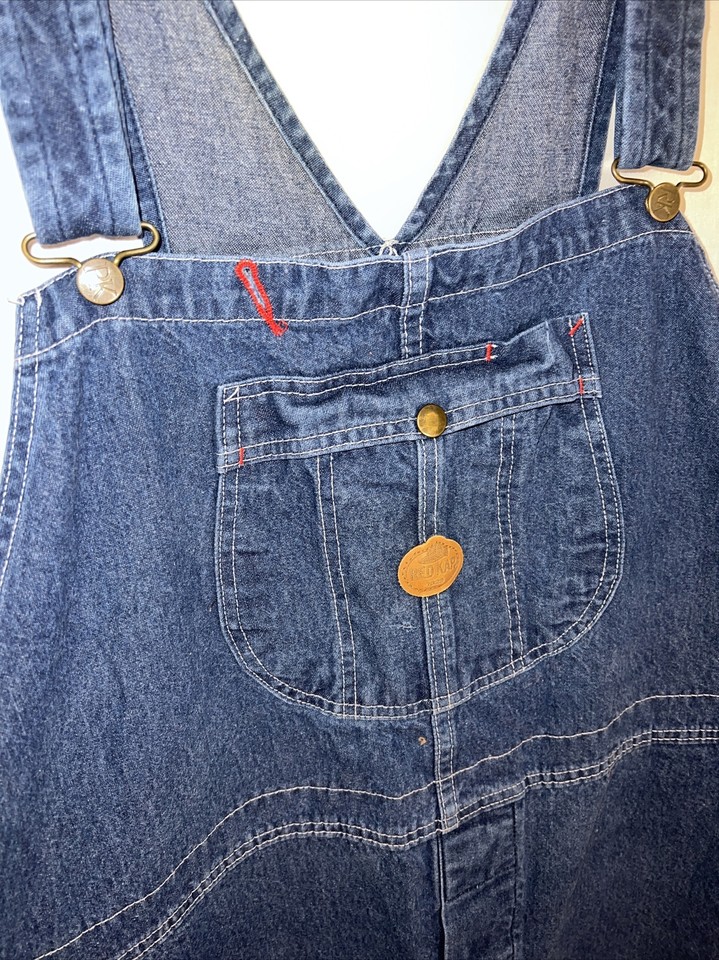 Red Lap Big Mens Bib Overalls Blue Denim 50 x 30 Excellent Preowned ...