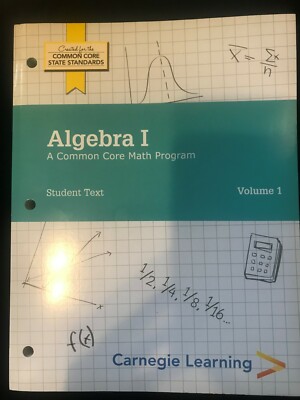 Carnegie Learning Math Student Text Algebra I Volume 1 High School ...